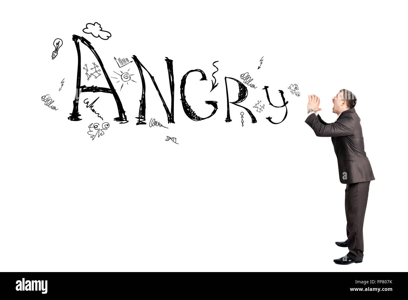 Angry guy shouting Cut Out Stock Images & Pictures - Alamy