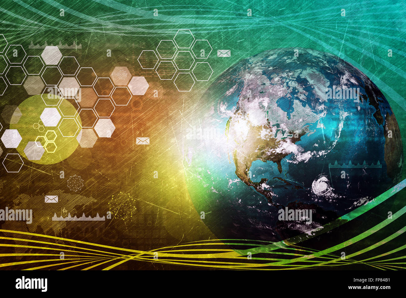 Earth globe with graphs, technology concept. Elements of this image ...