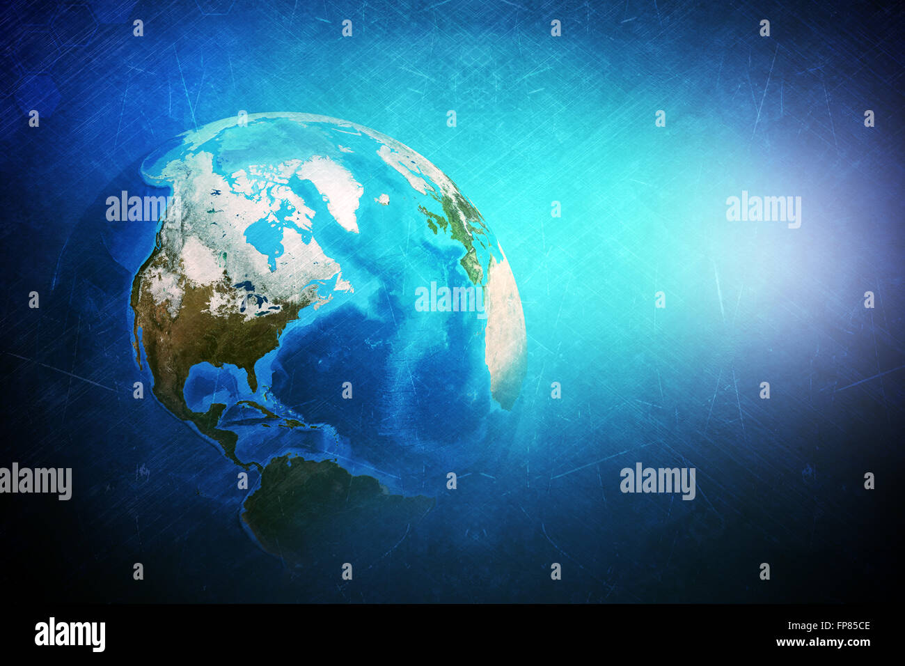 Earth globe on blue, technology concept. Elements of this image ...