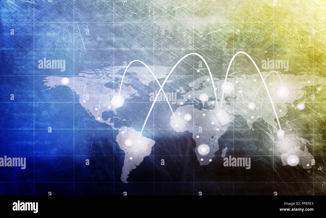 World map with spots on abstract colorful background Stock Photo - Alamy