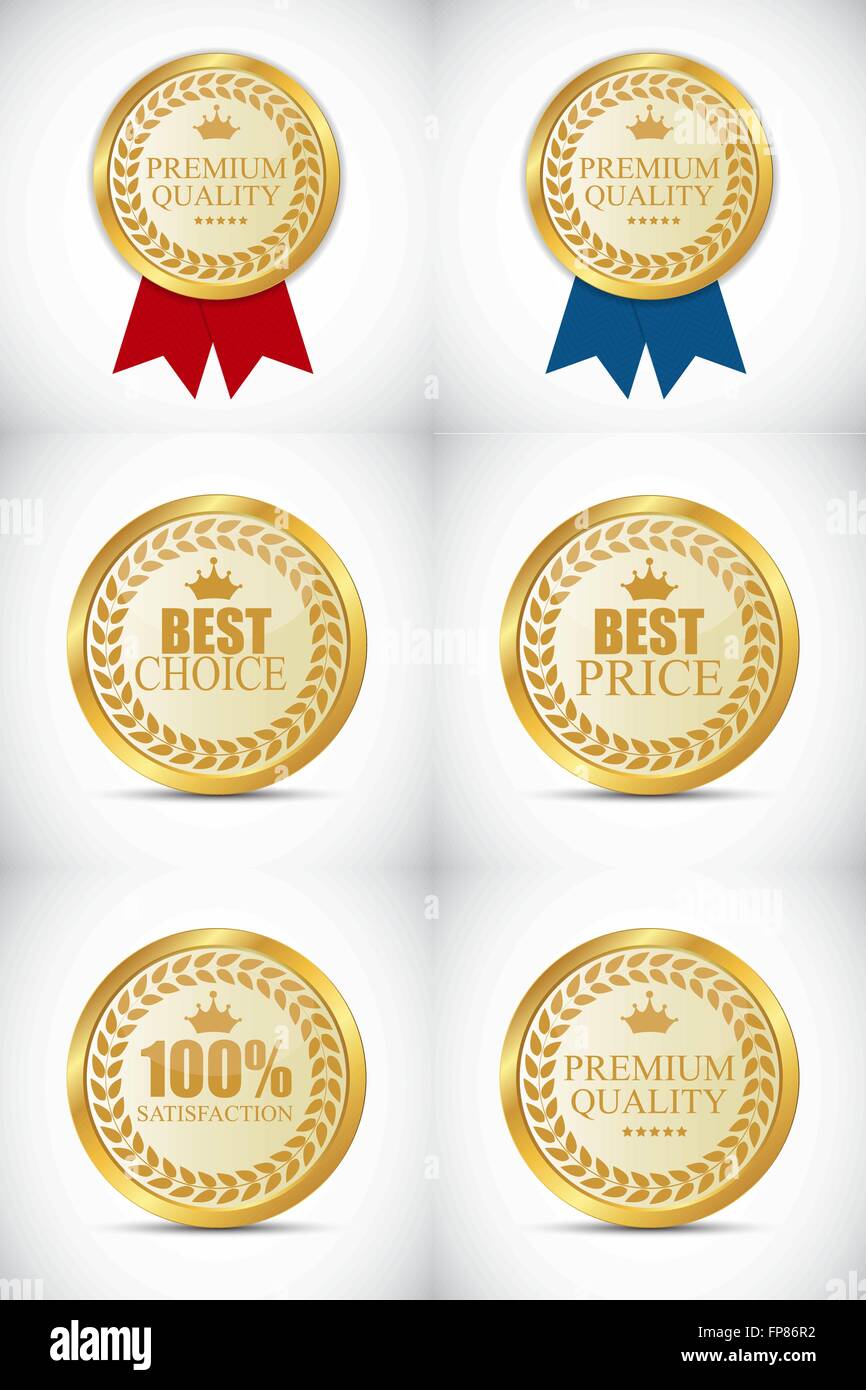 Gold Quality Label Set Vector Illustration Stock Vector Image & Art - Alamy