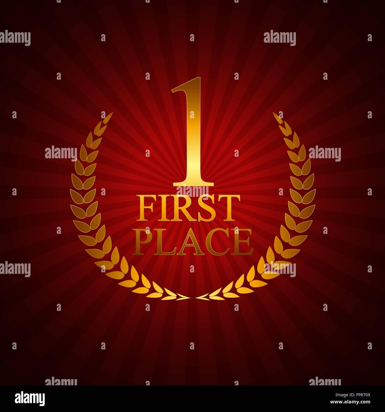 First Place Laurel Design Label Vector Illustration Stock Vector Image ...