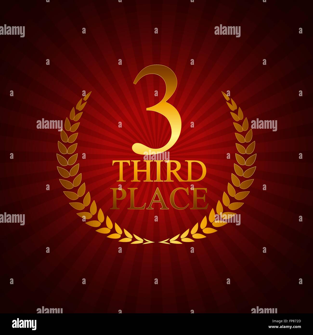 Third Place Laurel Design Label Vector Illustration Stock Vector Image ...