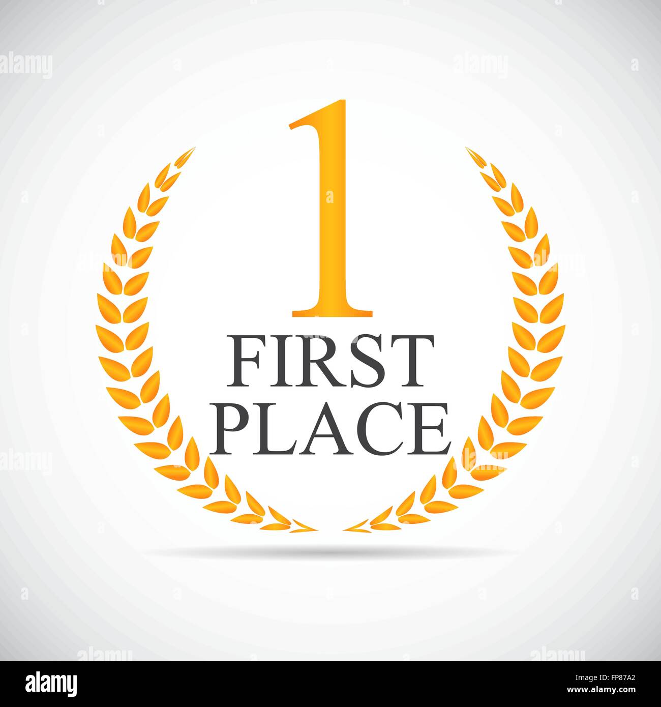 First Place Laurel Design Label Vector Illustration Stock Vector Image ...