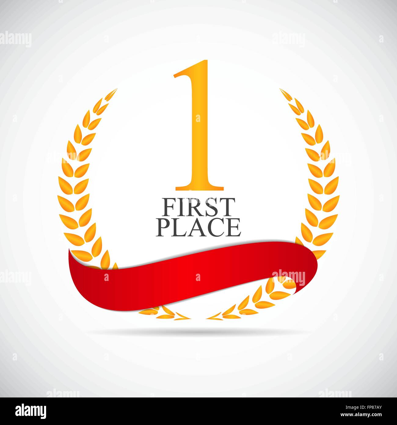 First Place Laurel Design Label Vector Illustration Stock Vector Image ...