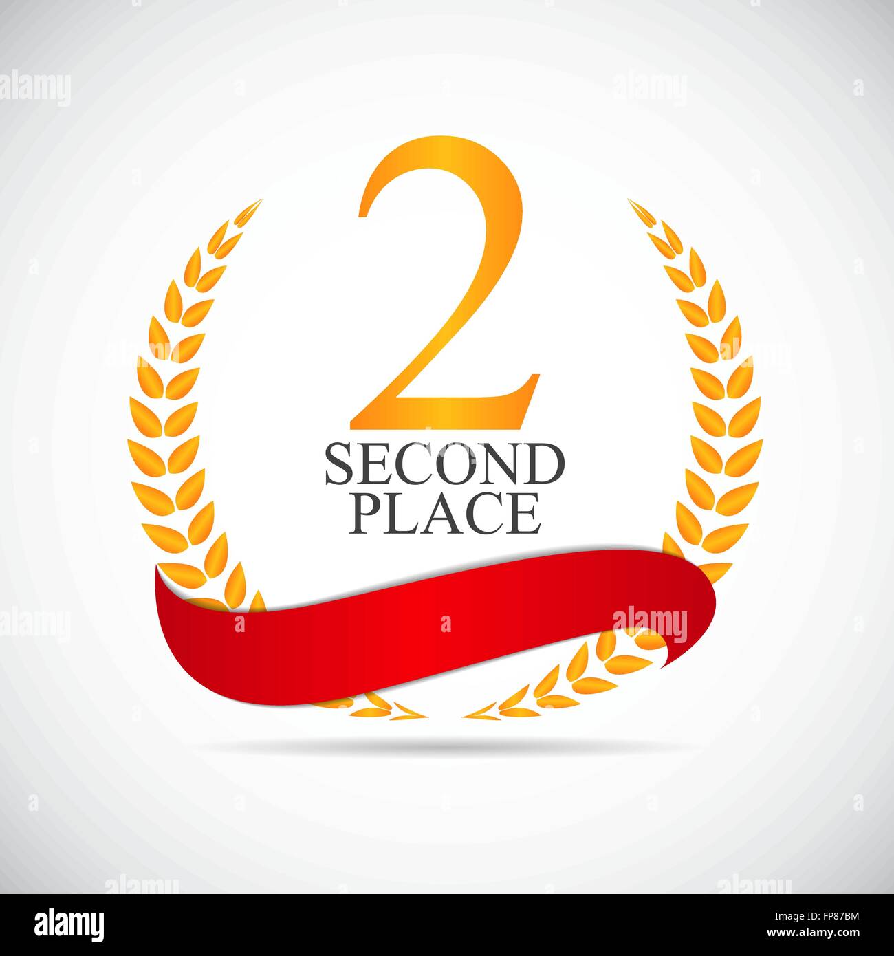 Second Place Laurel Design Label Vector Illustration Stock Vector Image ...