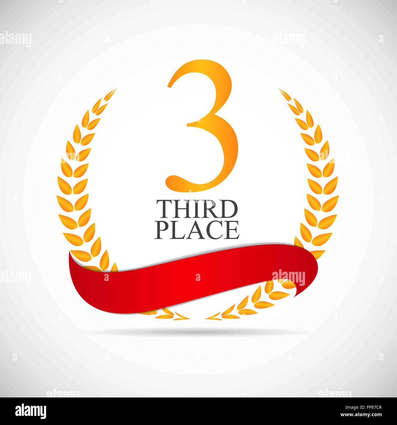 Third Place Laurel Design Label Vector Illustration Stock Vector Image ...