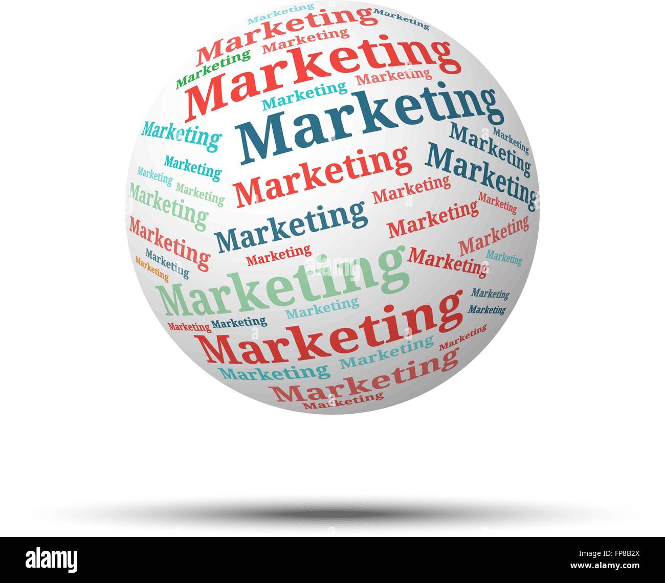 Tag cloud sphere Marketing, isolated on white background Stock Vector ...