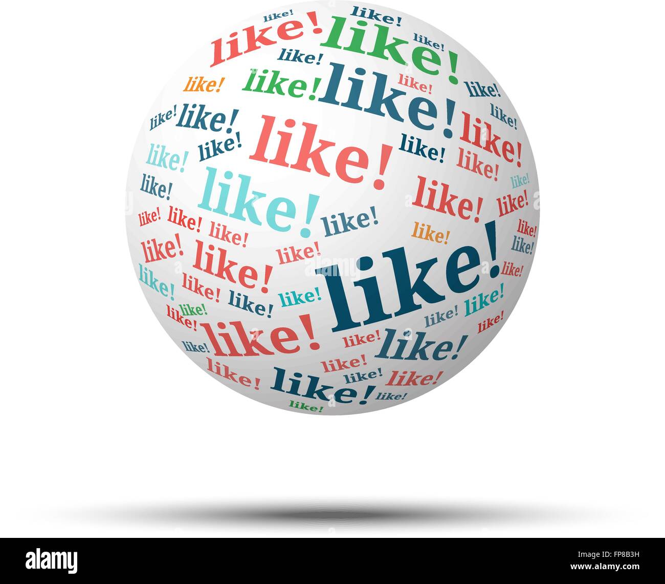 Tag cloud sphere Like!, isolated on white background Stock Vector Image ...