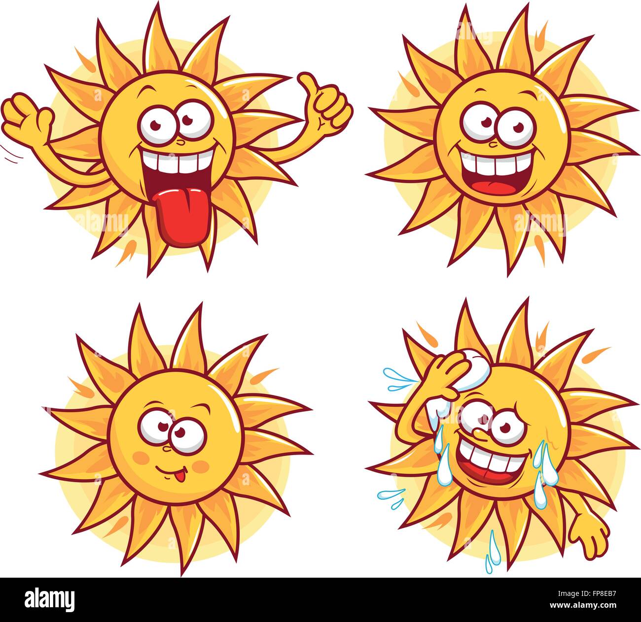 Cartoon sun vector set Stock Vector Image & Art - Alamy