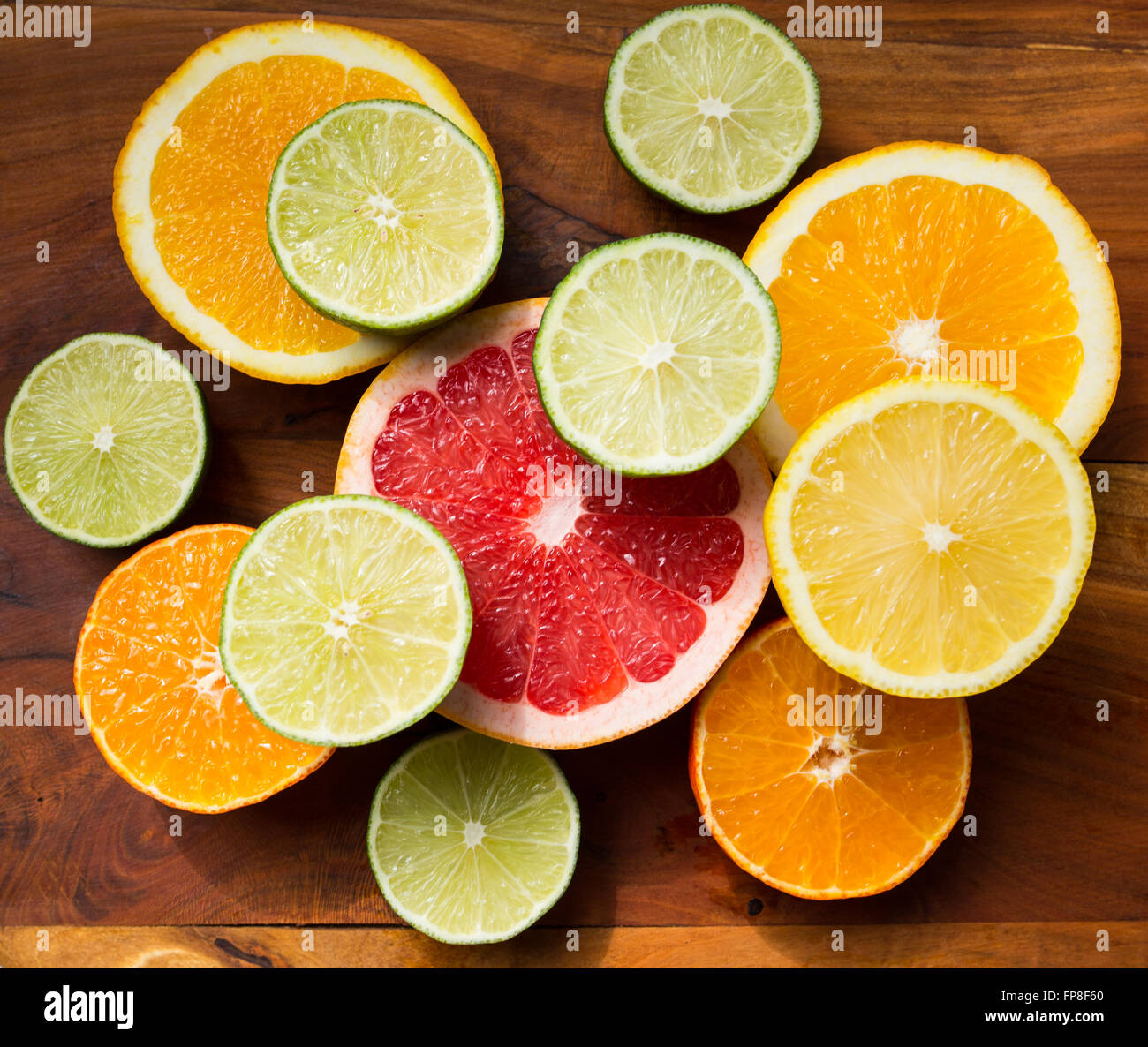 Various citrus fruits sliced - orange, grapefruit, lime, lemon Stock ...