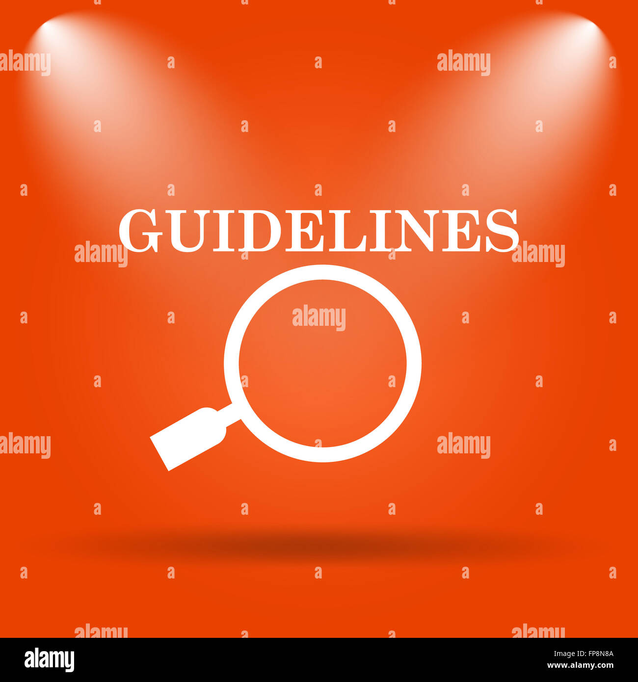 Guidelines icon. Internet button on orange background Stock Photo - Alamy