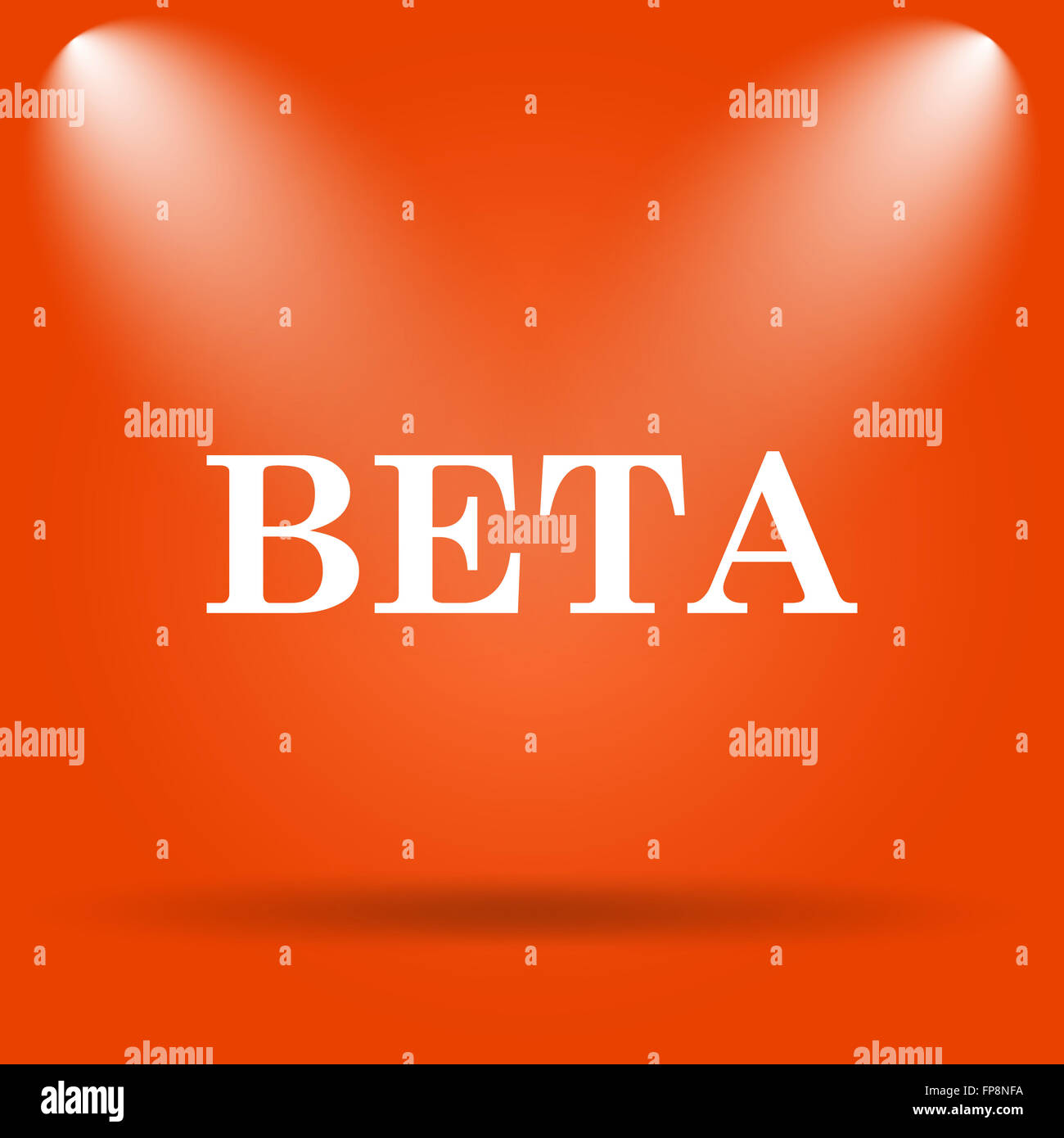 Beta icon. Internet button on orange background Stock Photo - Alamy