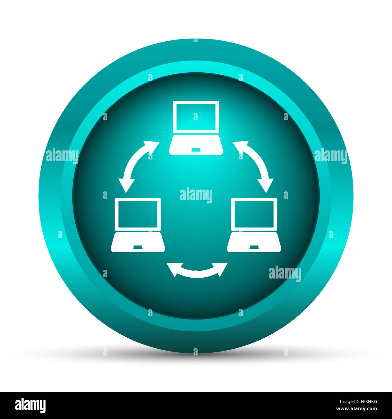 Computer network icon. Internet button on white background Stock Photo ...