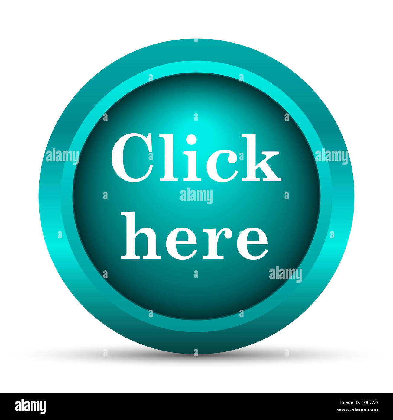 Click here icon. Internet button on white background Stock Photo - Alamy