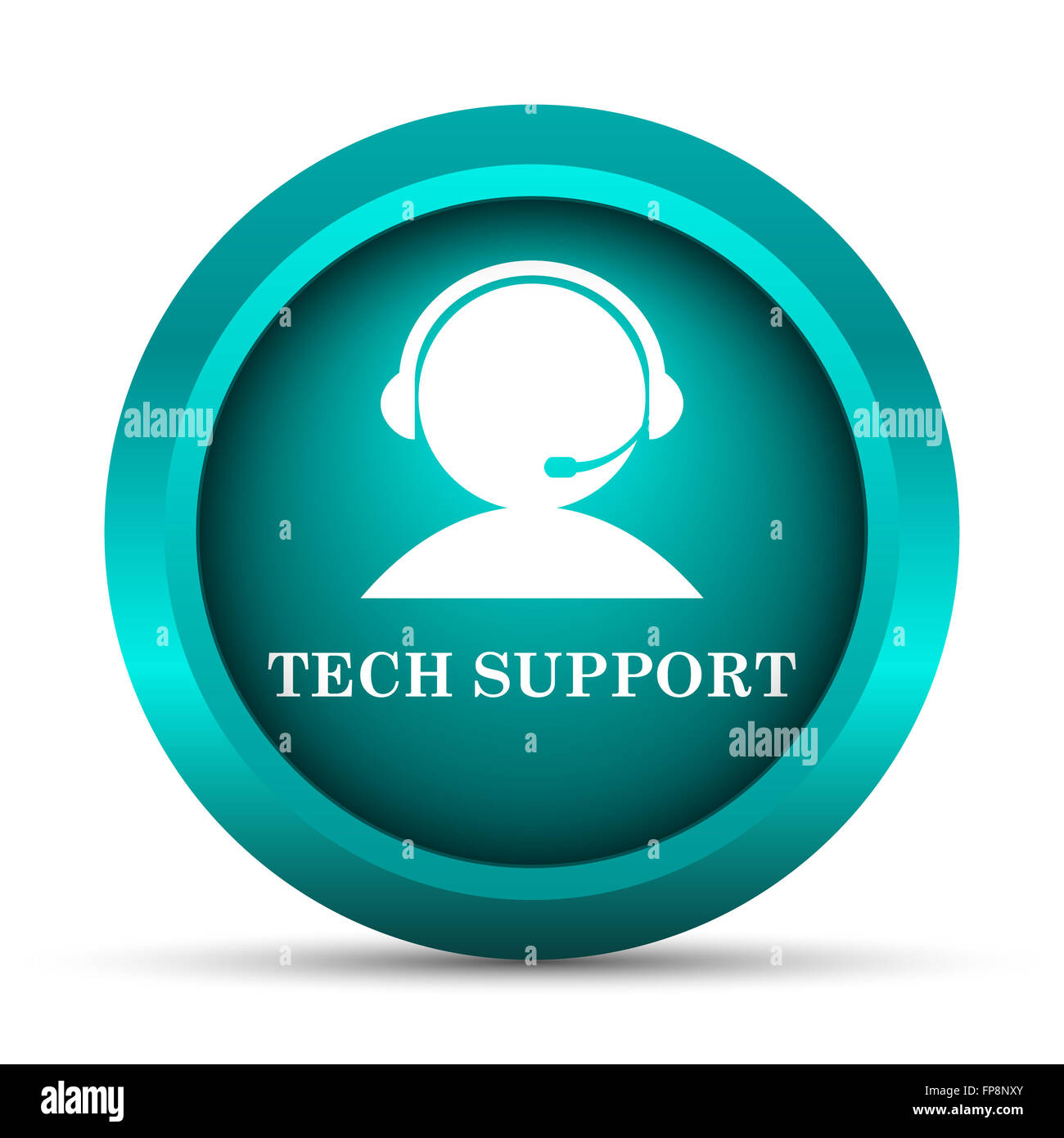 Tech support icon. Internet button on white background Stock Photo - Alamy