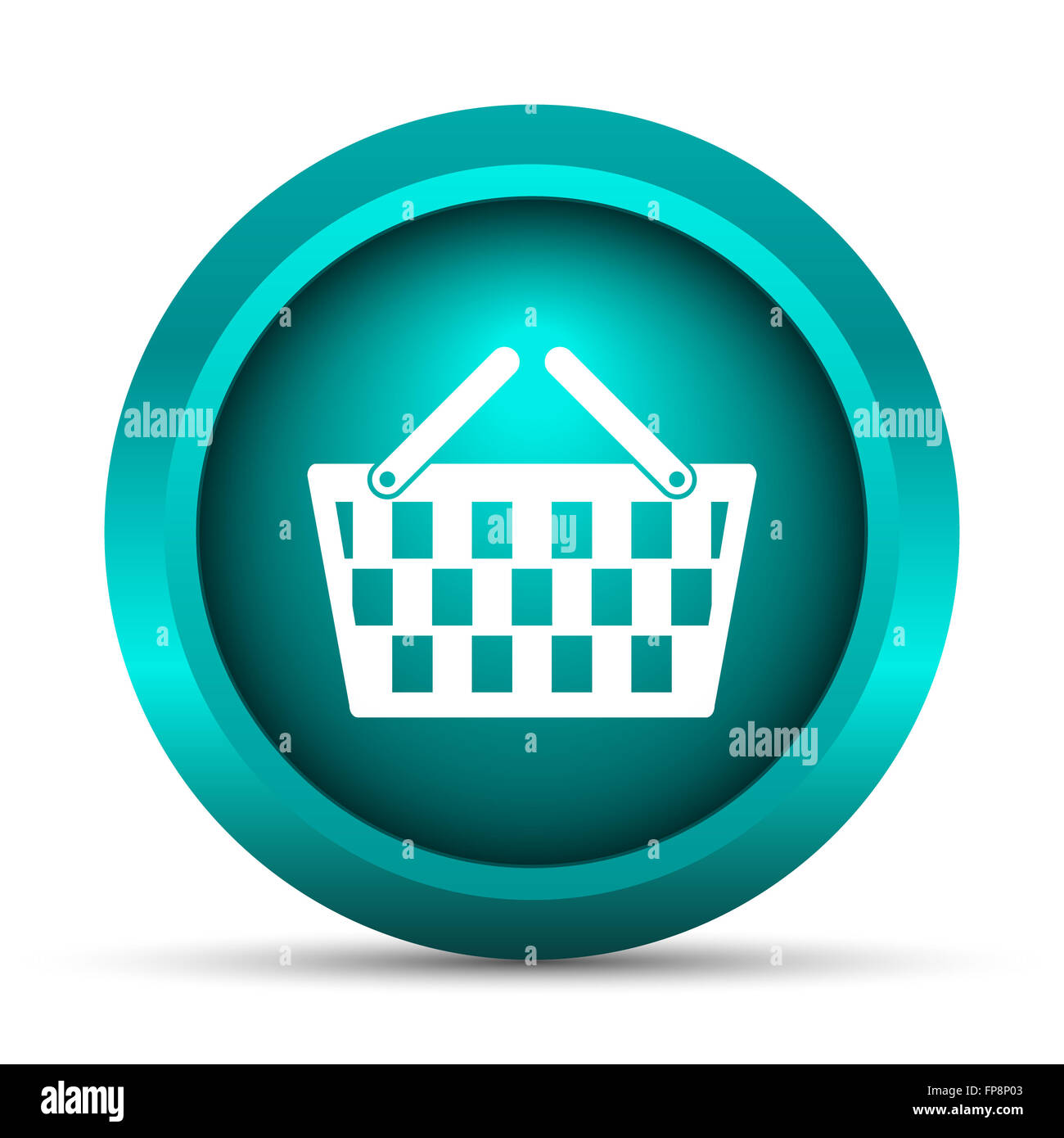 Shopping basket icon. Internet button on white background Stock Photo ...