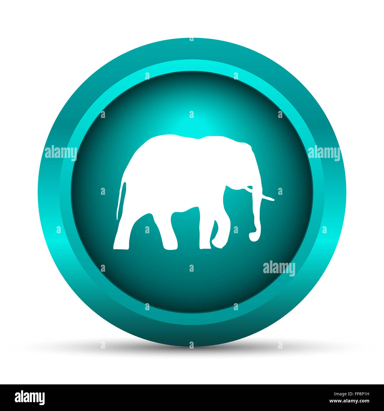 Elephant icon. Internet button on white background Stock Photo - Alamy