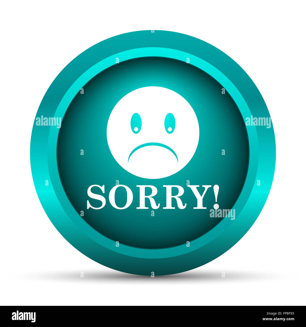 Sorry icon. Internet button on white background Stock Photo - Alamy