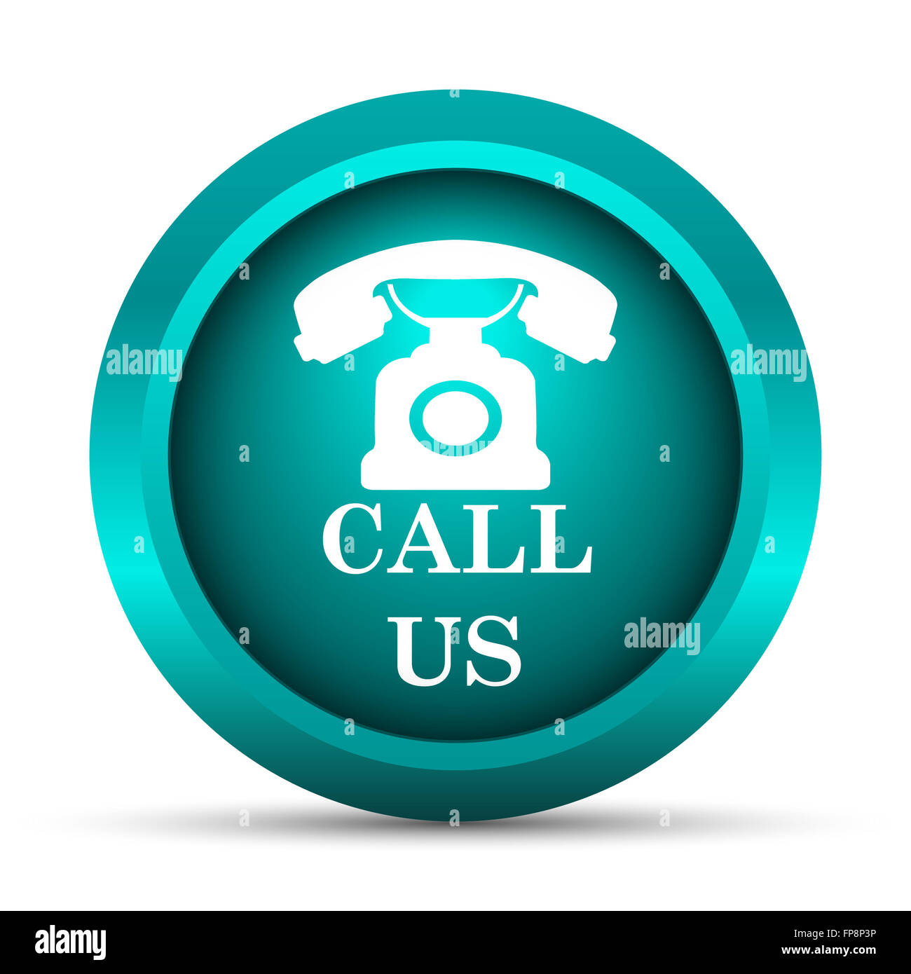 Call us icon. Internet button on white background Stock Photo - Alamy