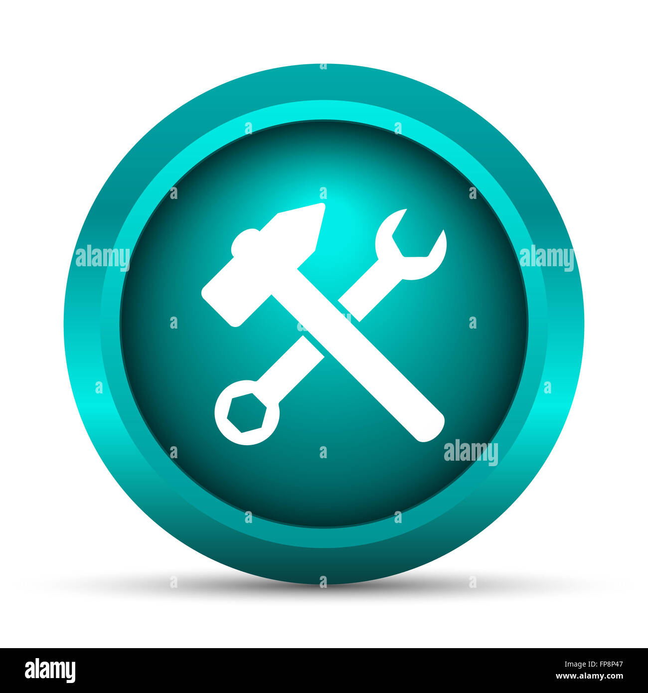 Tools icon. Internet button on white background Stock Photo - Alamy
