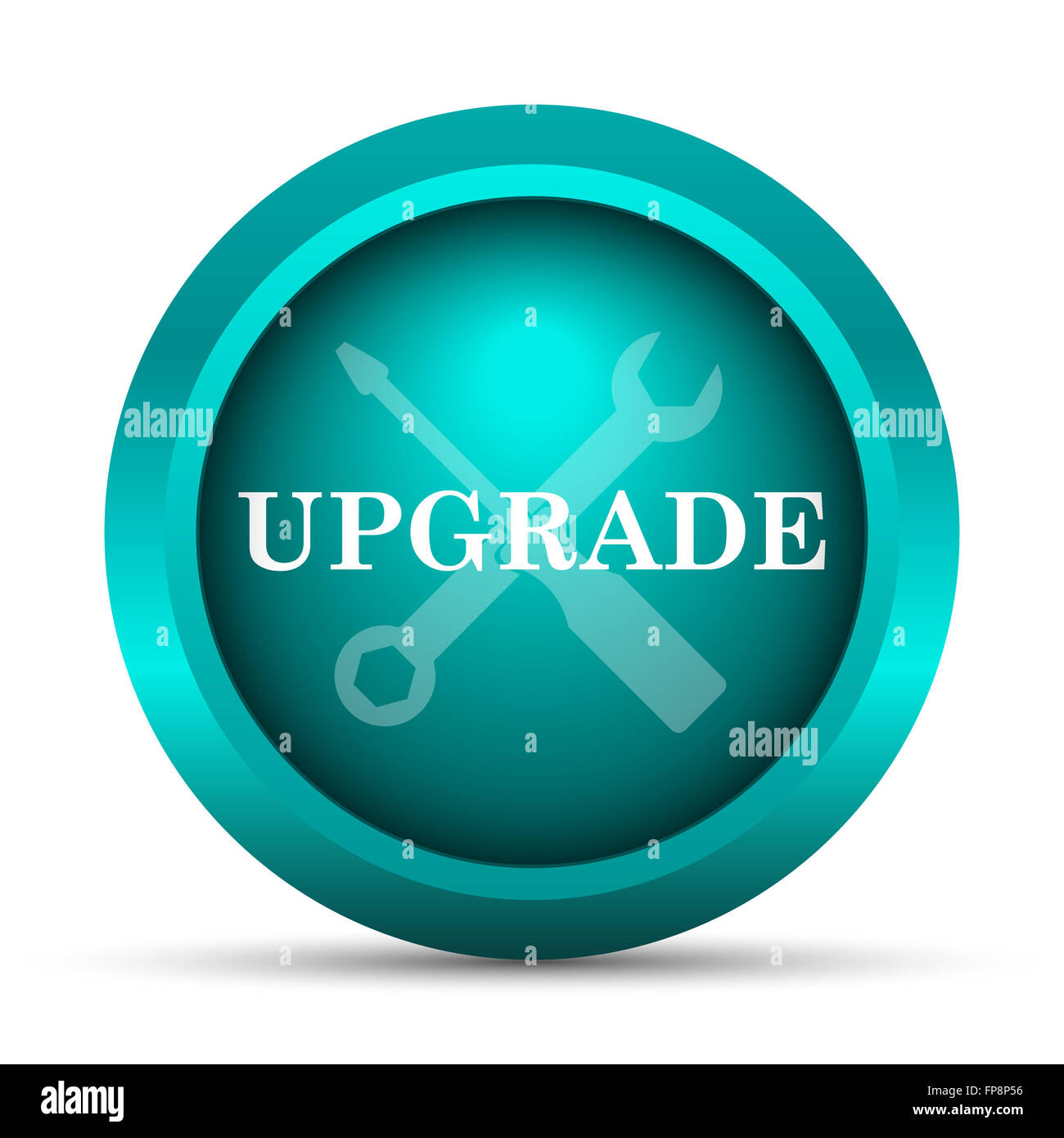 Upgrade icon. Internet button on white background Stock Photo - Alamy