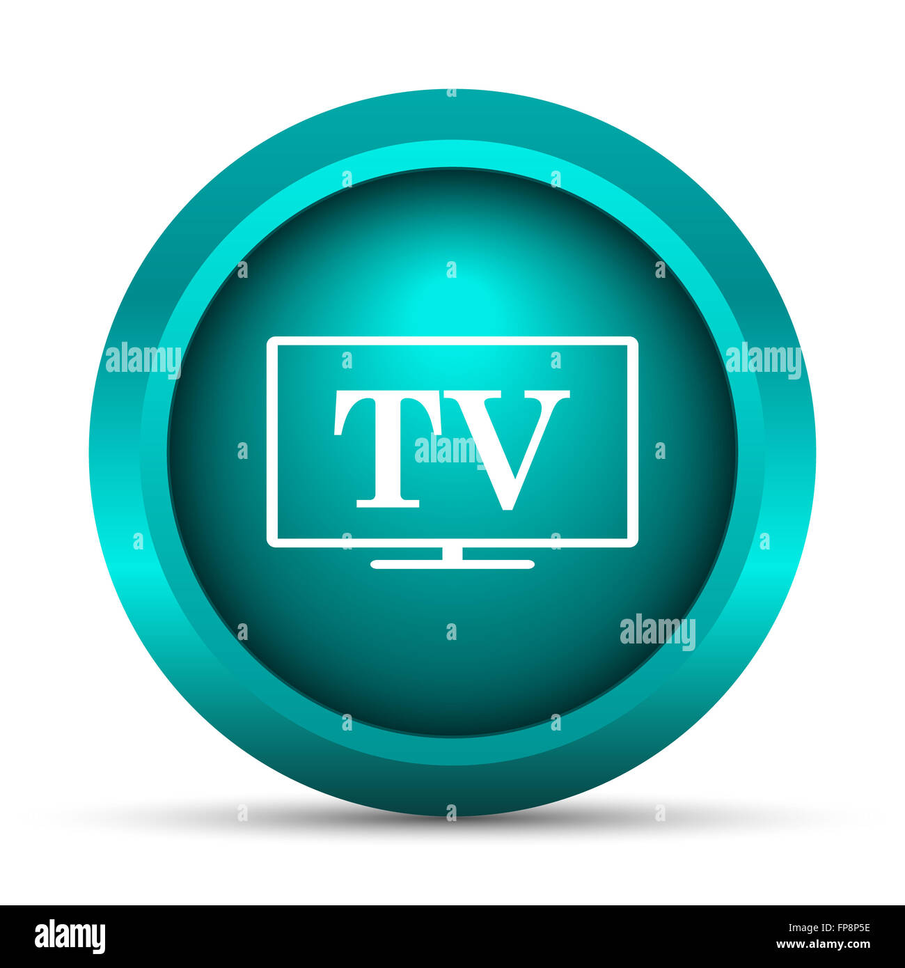 TV icon. Internet button on white background Stock Photo - Alamy