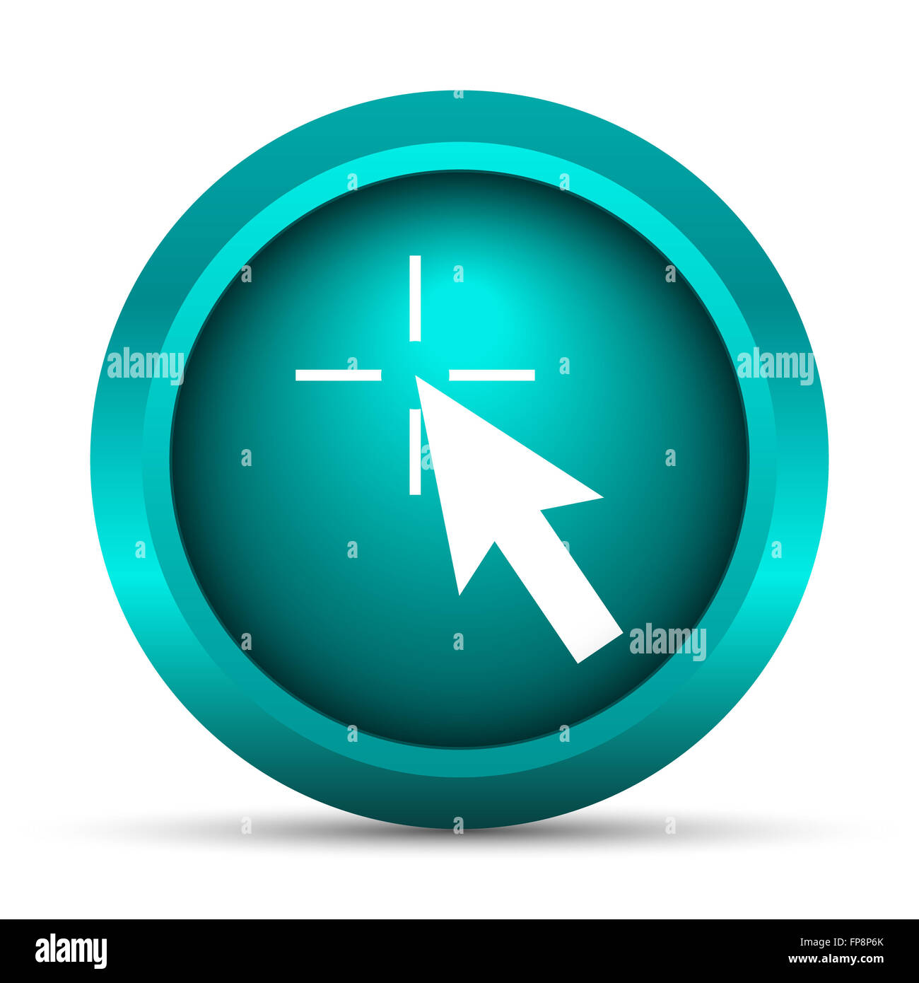 Click here icon. Internet button on white background Stock Photo - Alamy