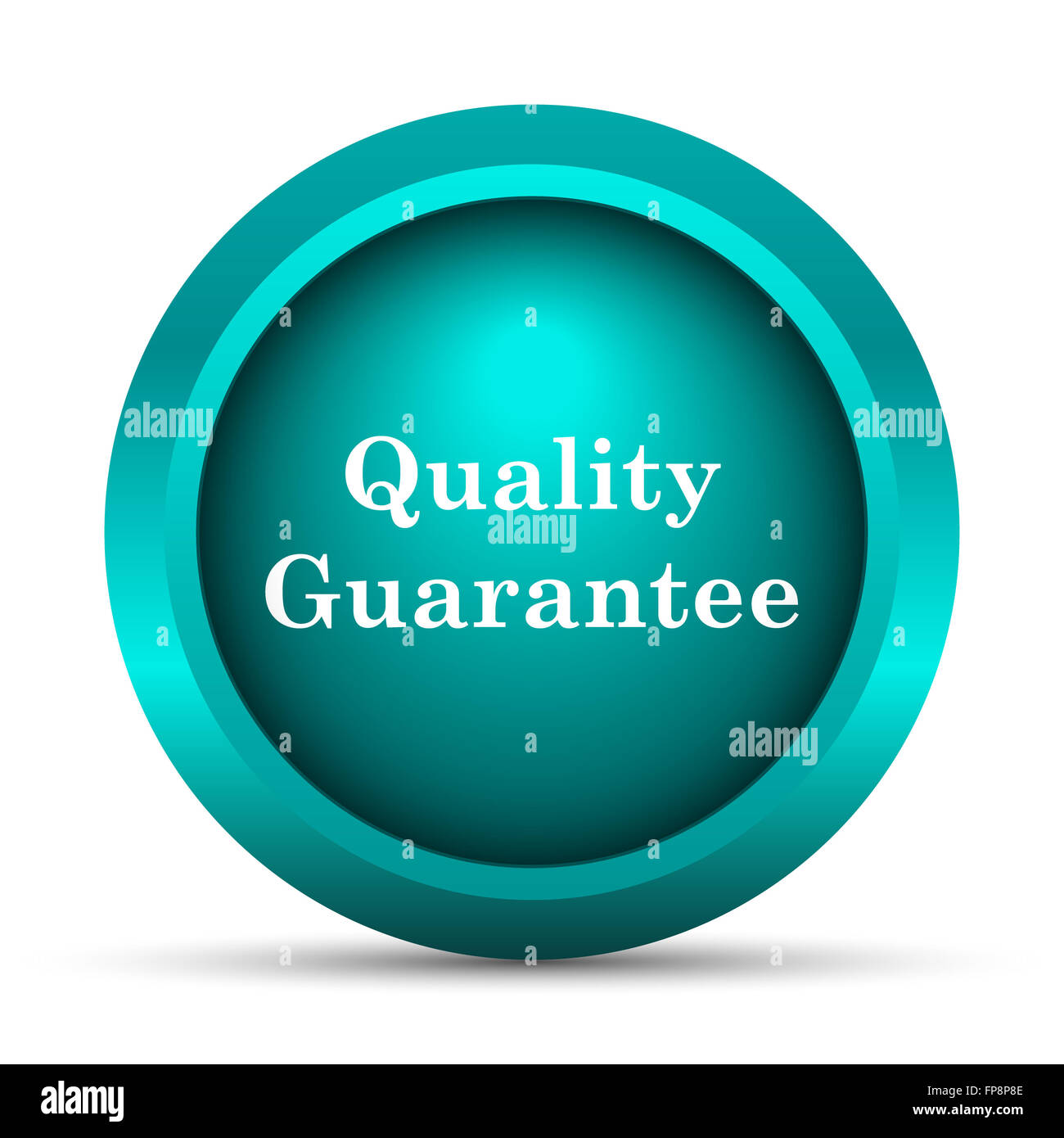 Quality guarantee icon. Internet button on white background Stock Photo ...