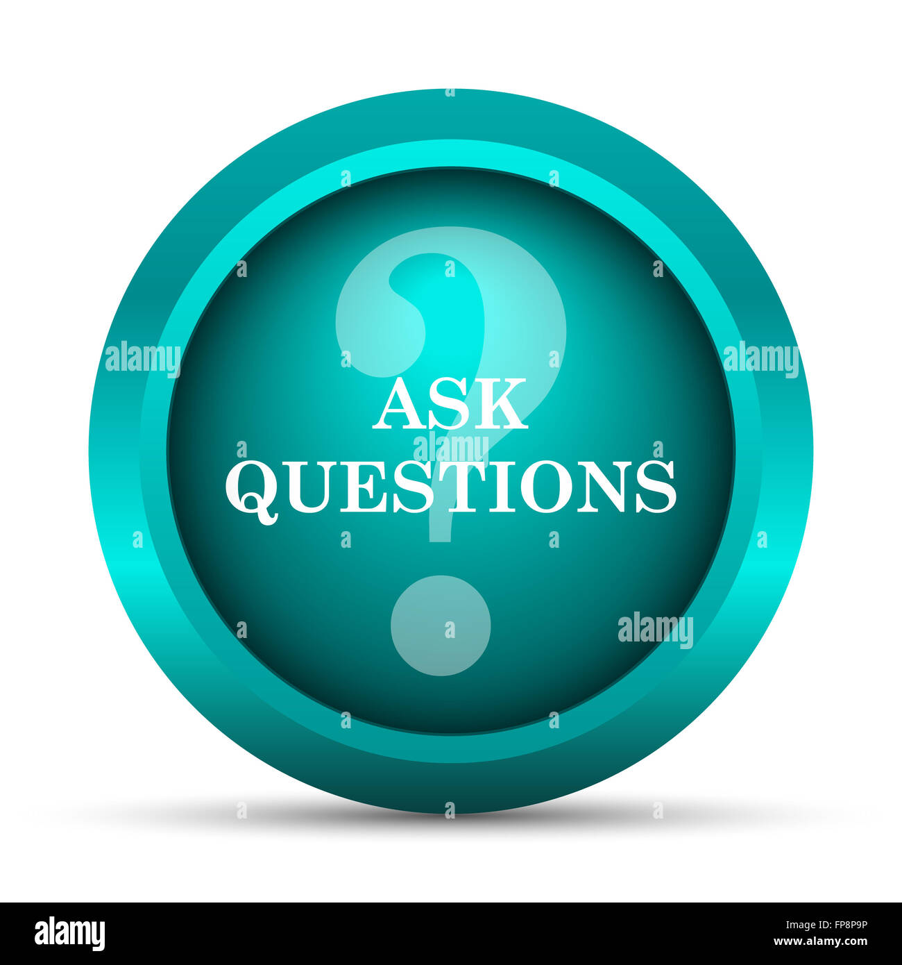 Ask questions icon. Internet button on white background Stock Photo - Alamy
