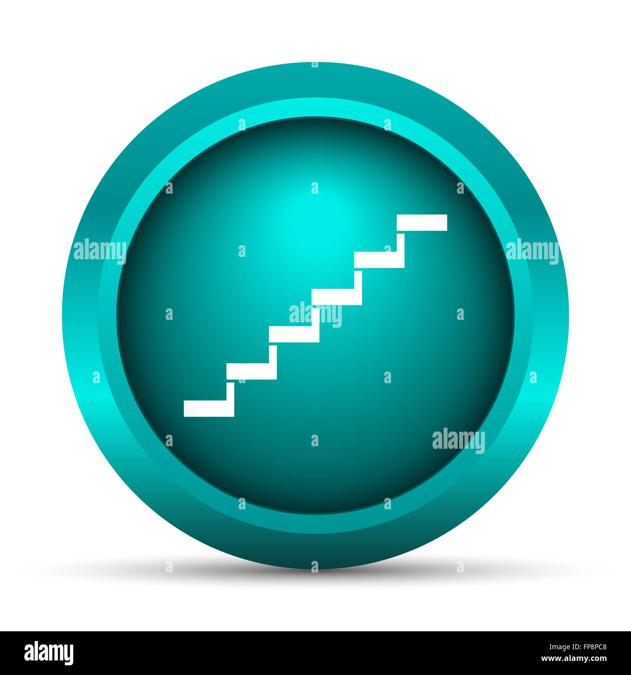 Stairs icon. Internet button on white background Stock Photo - Alamy