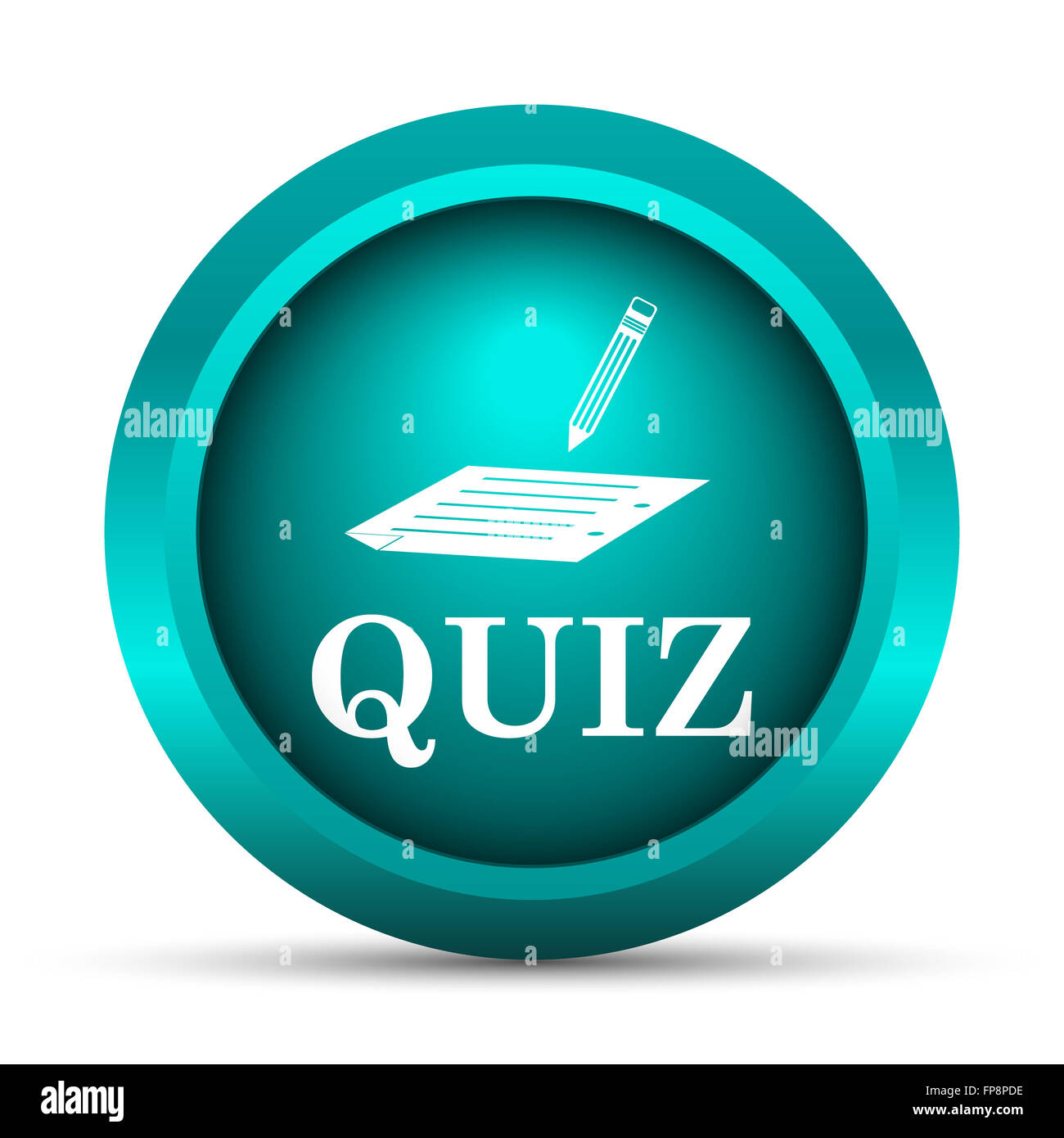 Quiz icon. Internet button on white background Stock Photo - Alamy