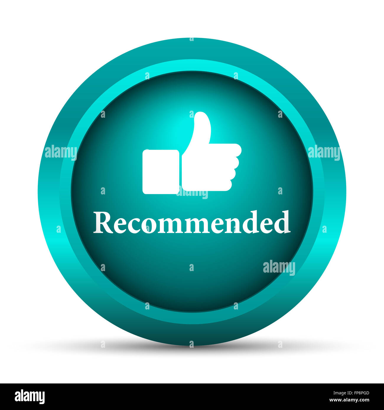 Recommended icon. Internet button on white background Stock Photo - Alamy