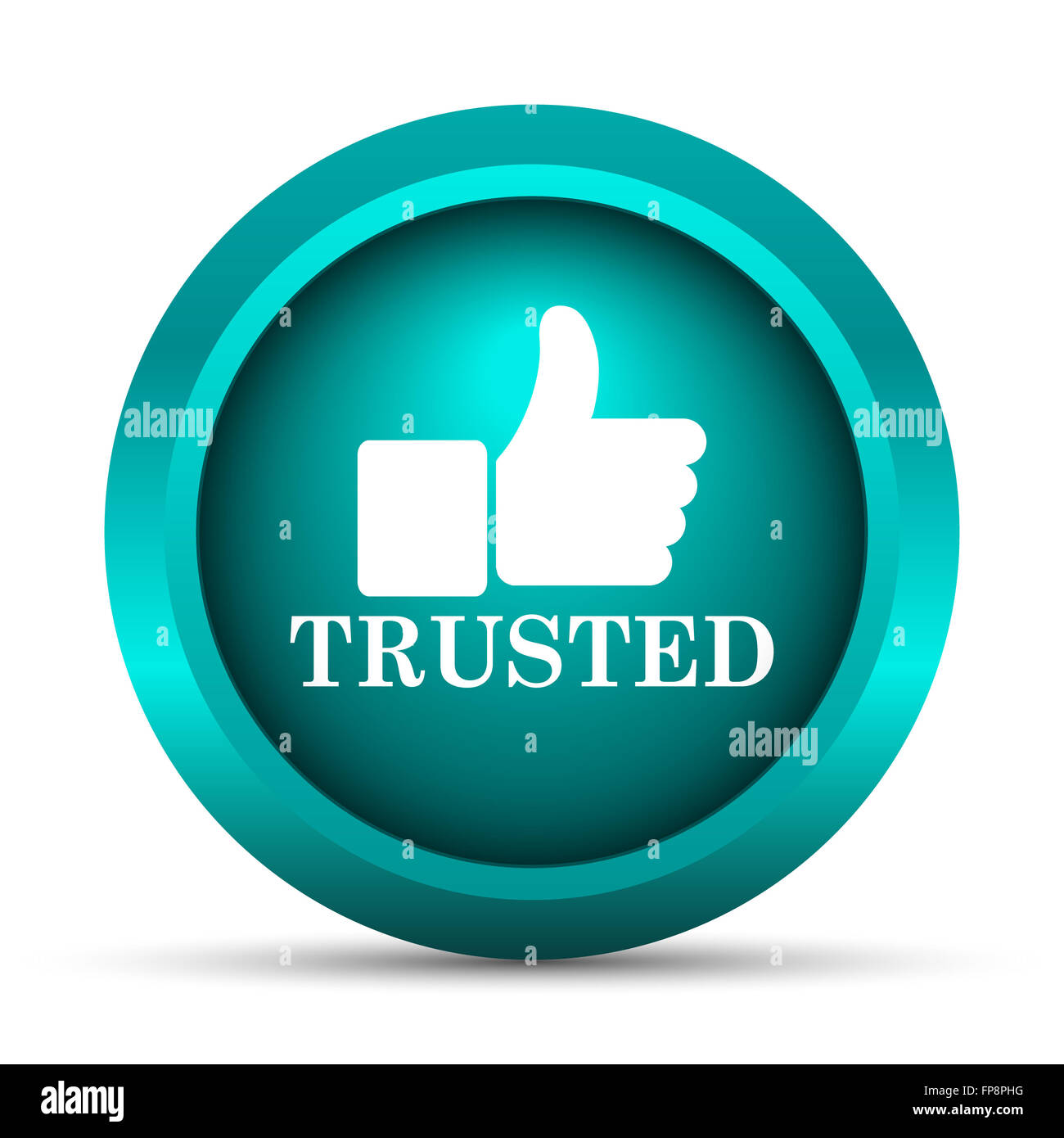 Trusted icon. Internet button on white background Stock Photo - Alamy