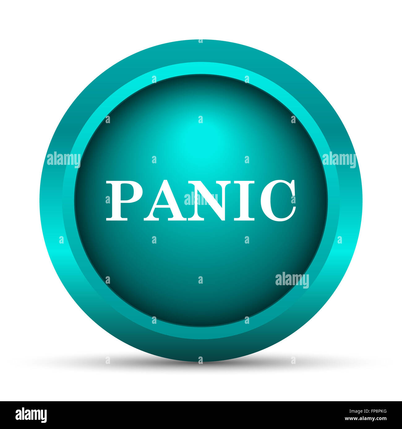 Panic icon. Internet button on white background Stock Photo - Alamy