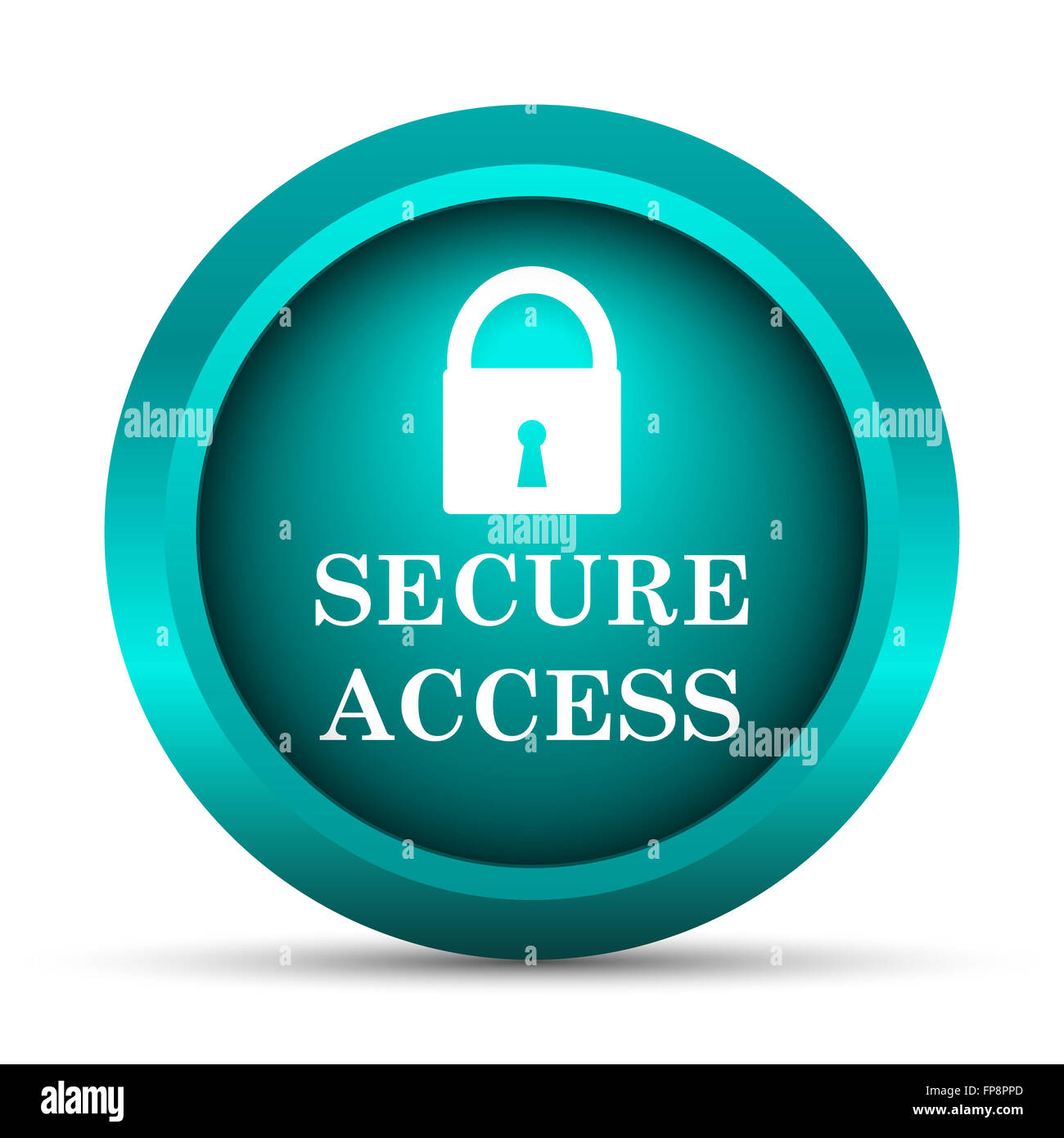 Secure access icon. Internet button on white background Stock Photo - Alamy