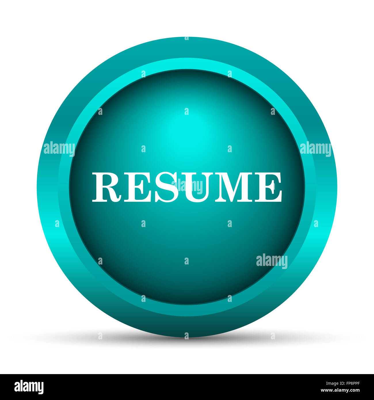 Resume icon. Internet button on white background Stock Photo - Alamy