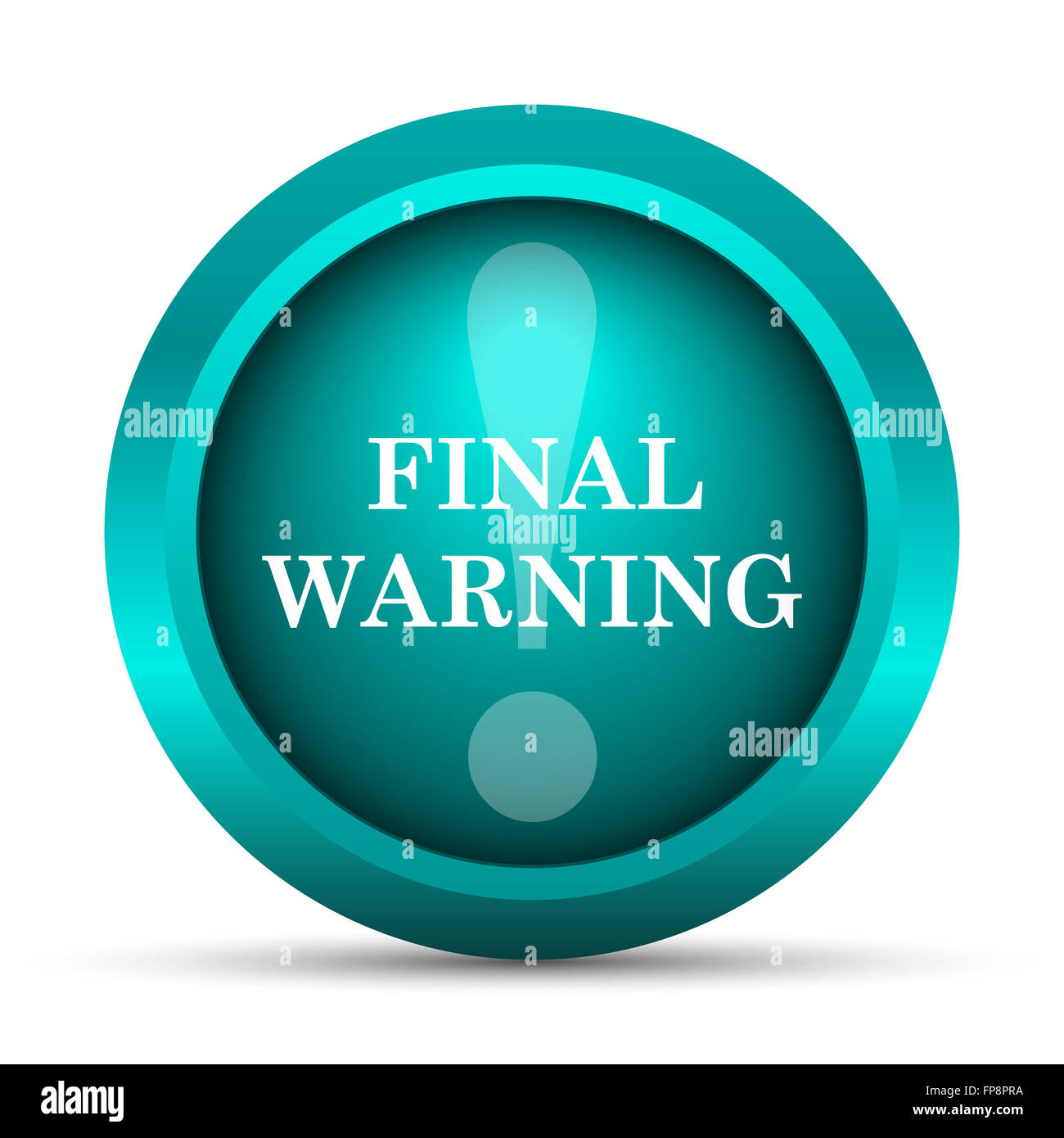 Final warning icon. Internet button on white background Stock Photo - Alamy