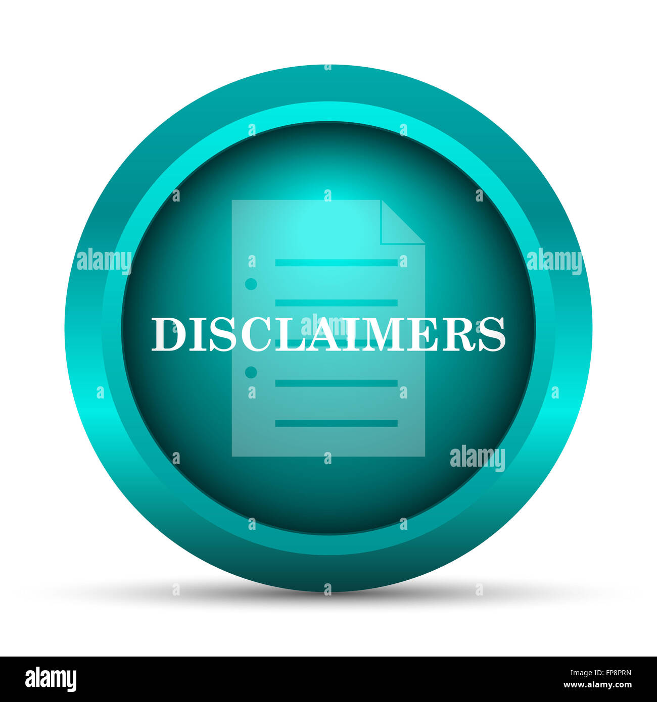 Disclaimers icon. Internet button on white background Stock Photo - Alamy