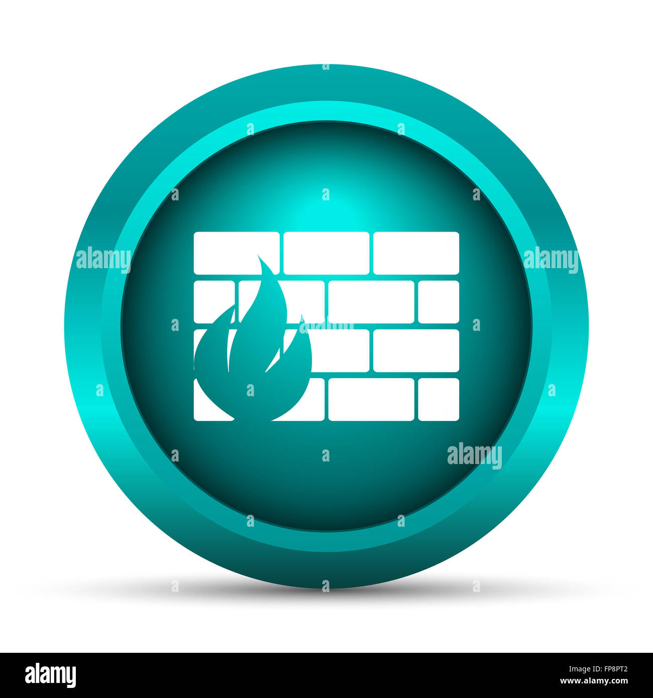 Firewall icon. Internet button on white background Stock Photo - Alamy