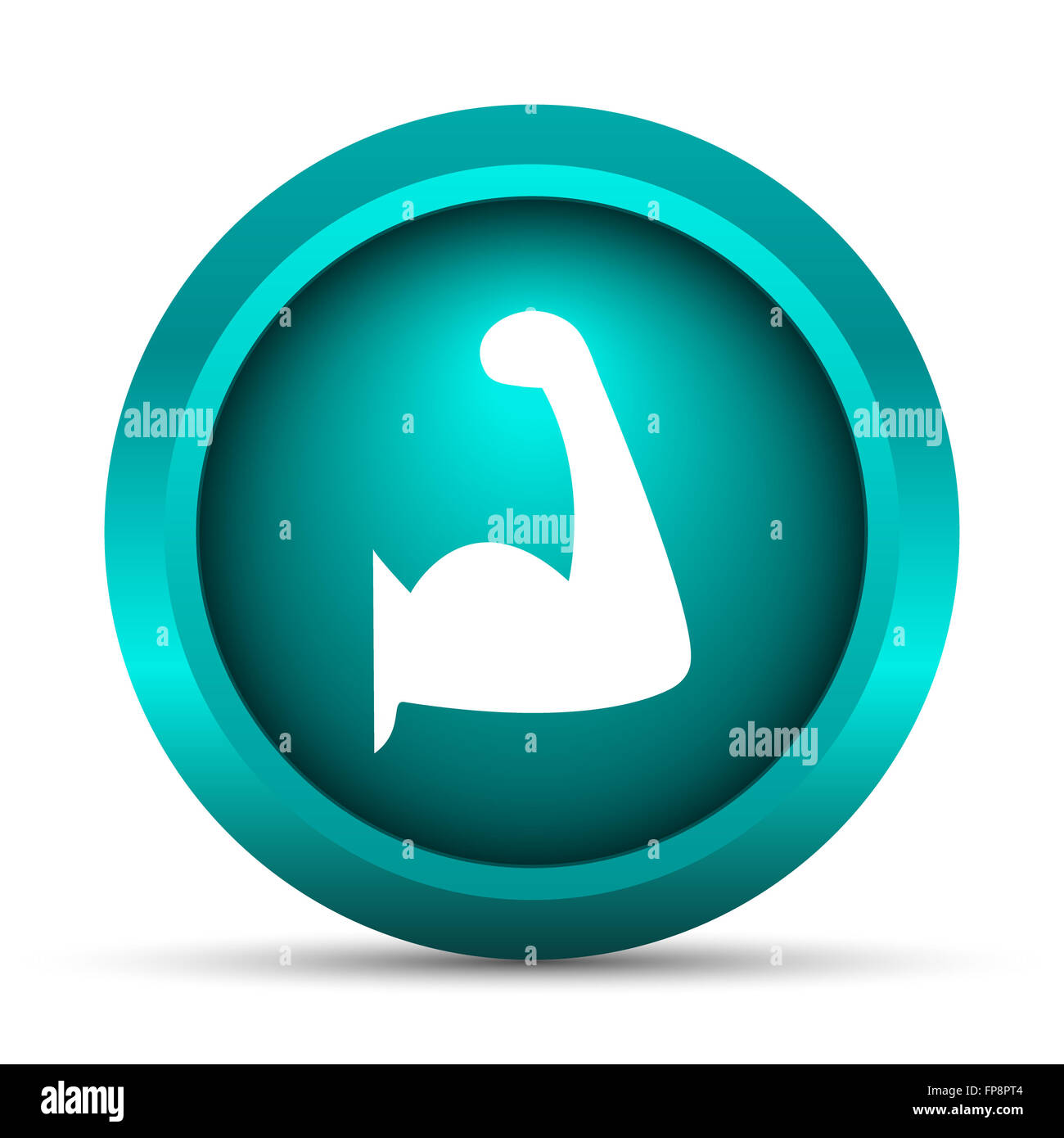 Muscle icon. Internet button on white background Stock Photo - Alamy