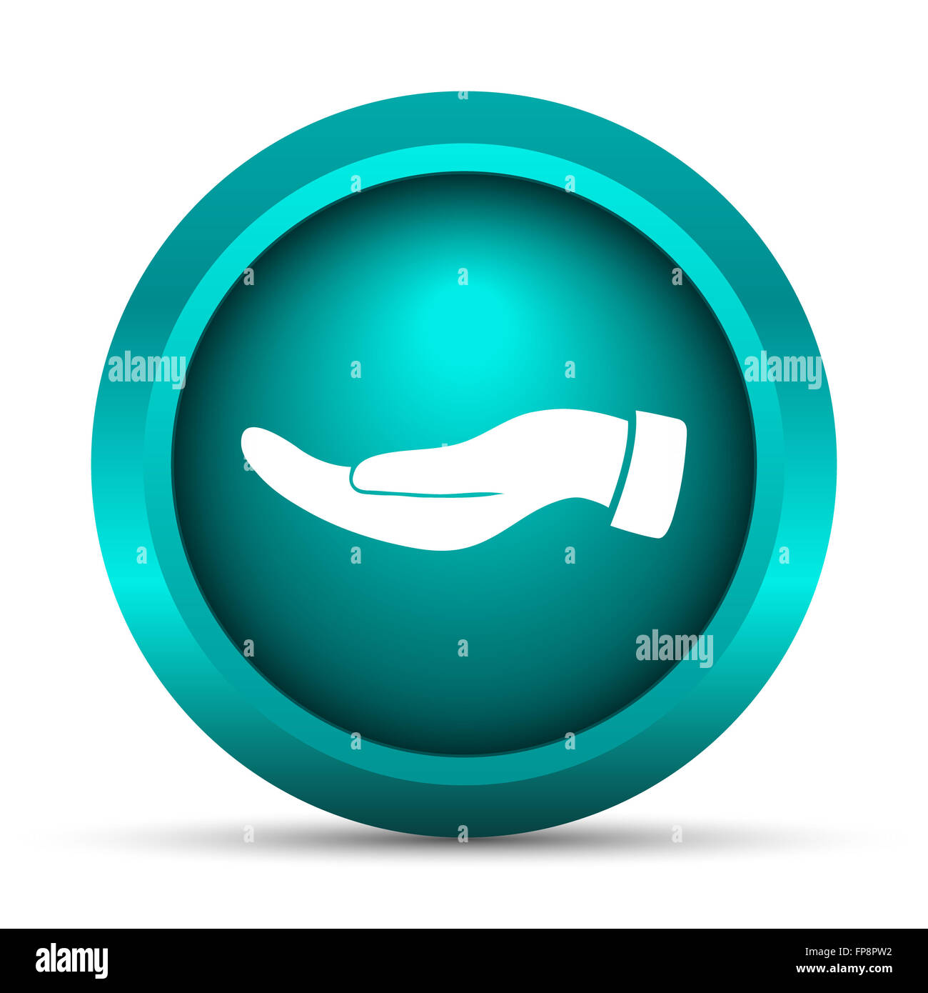 Hand icon. Internet button on white background Stock Photo - Alamy
