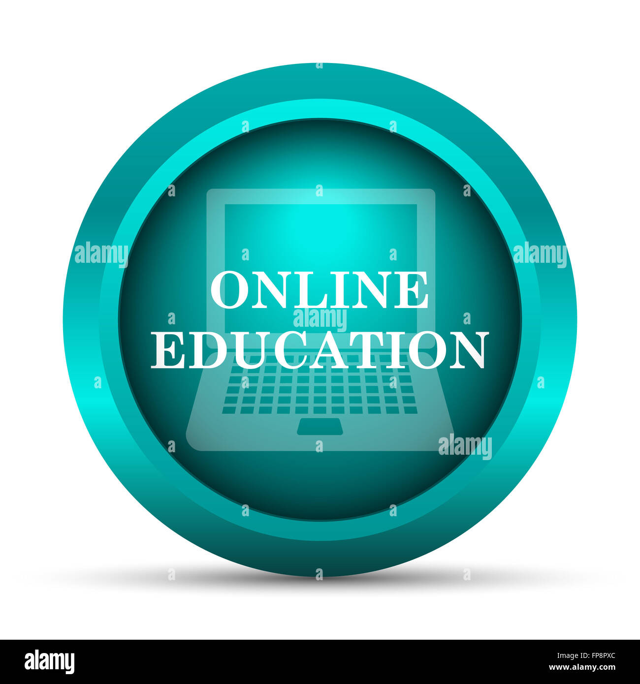 Online education icon. Internet button on white background Stock Photo ...
