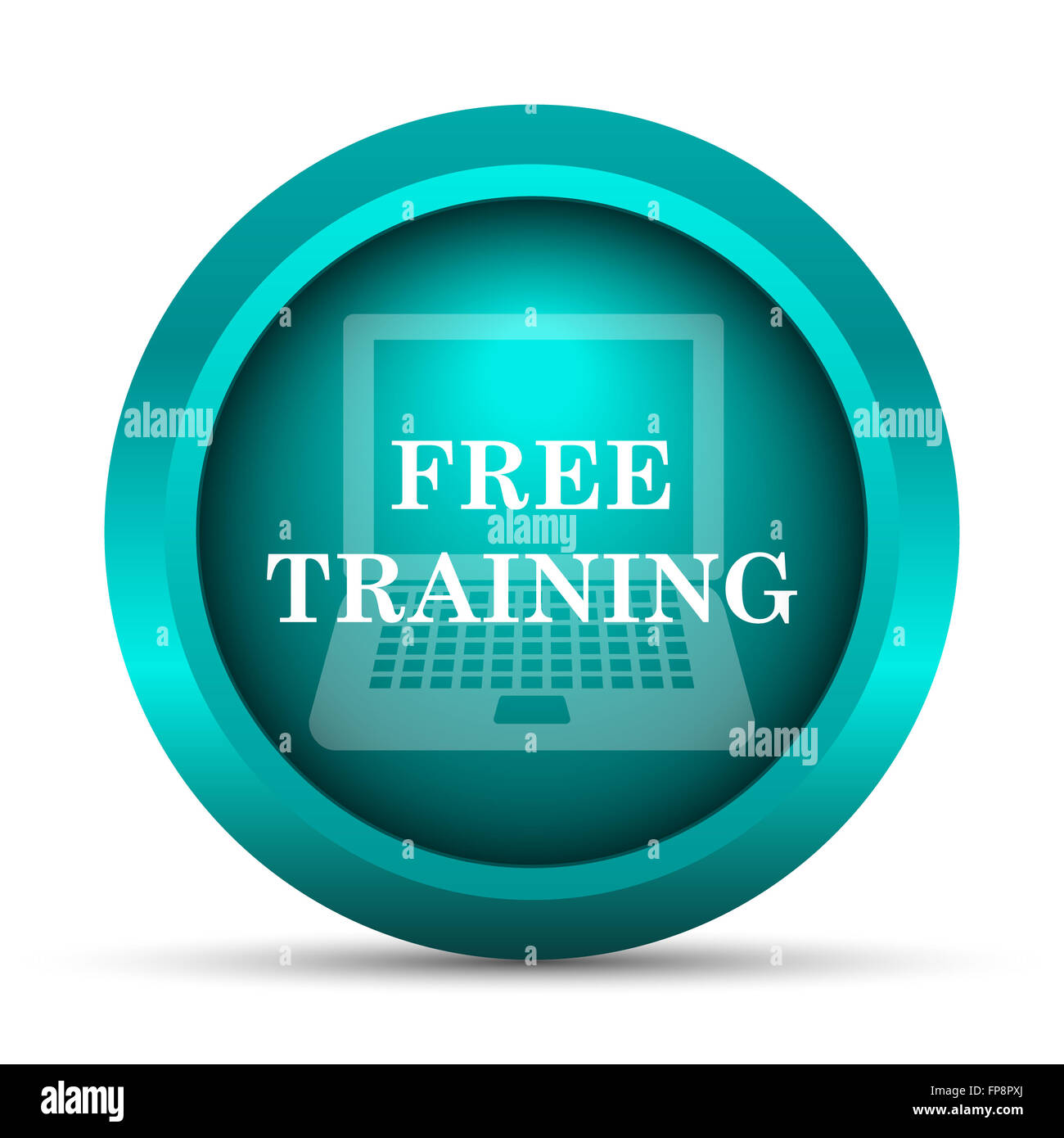 Free training icon. Internet button on white background Stock Photo - Alamy