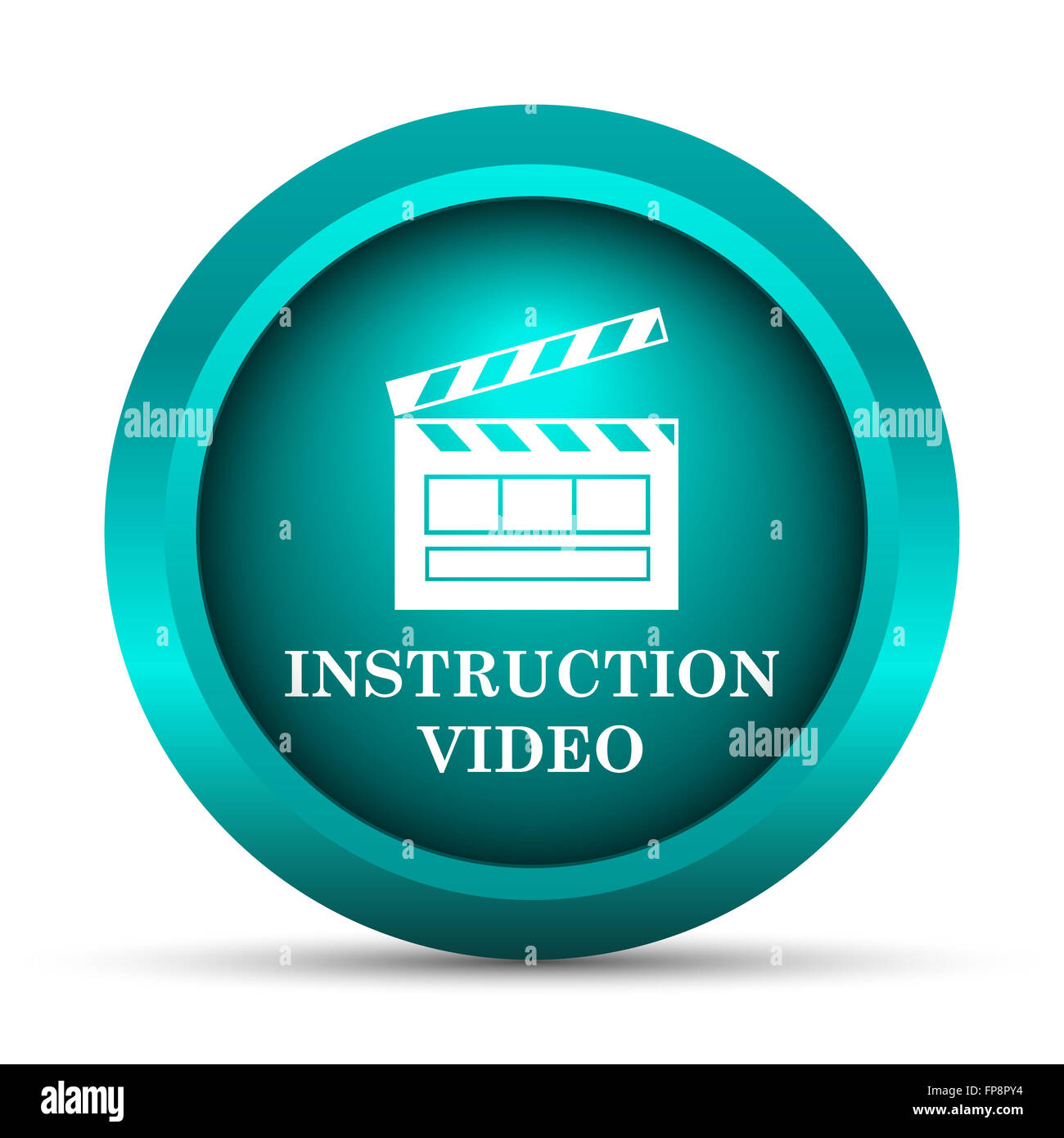 Instruction video icon. Internet button on white background Stock Photo ...
