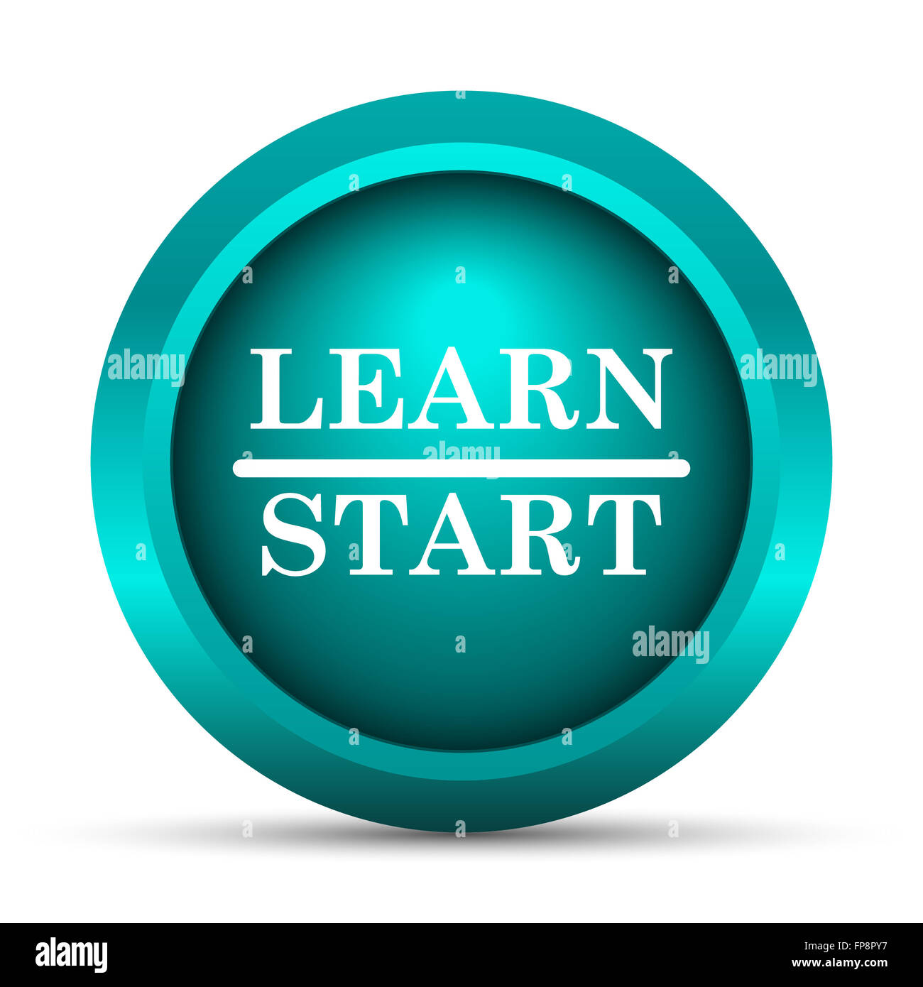 Start learn icon. Internet button on white background Stock Photo - Alamy