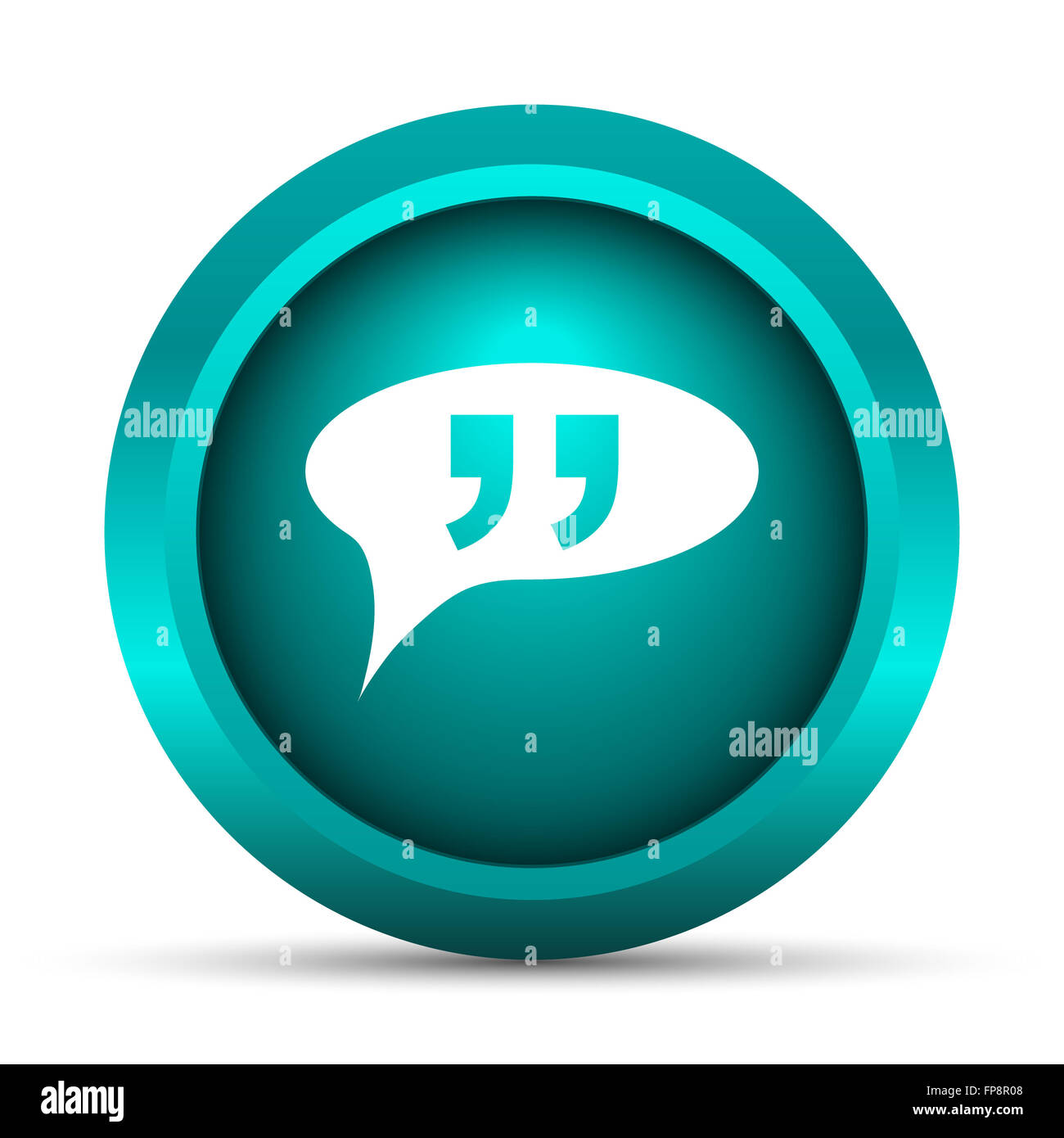 Double quotes icon. Internet button on white background Stock Photo - Alamy