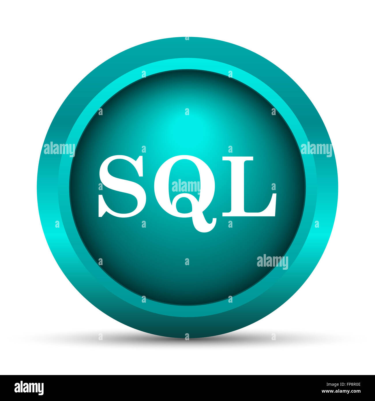 SQL icon. Internet button on white background Stock Photo - Alamy