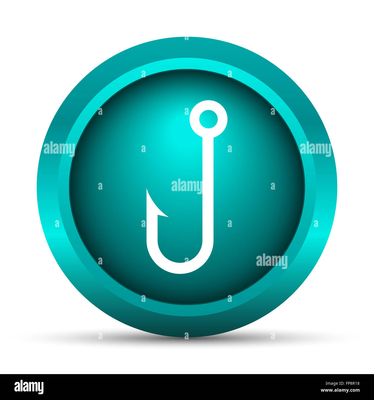 Fish hook icon. Internet button on white background Stock Photo - Alamy