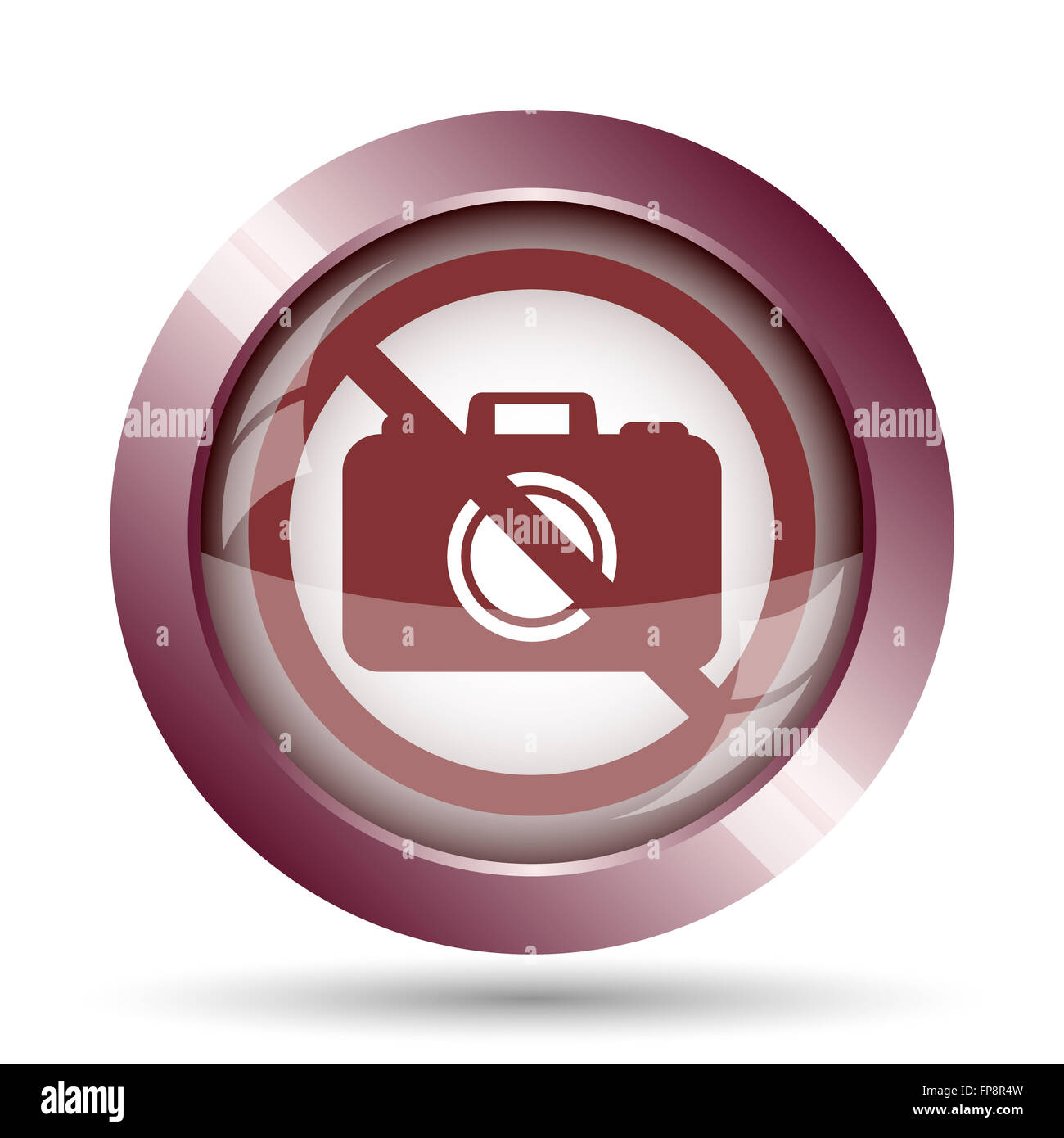 Forbidden camera icon. Internet button on white background Stock Photo ...